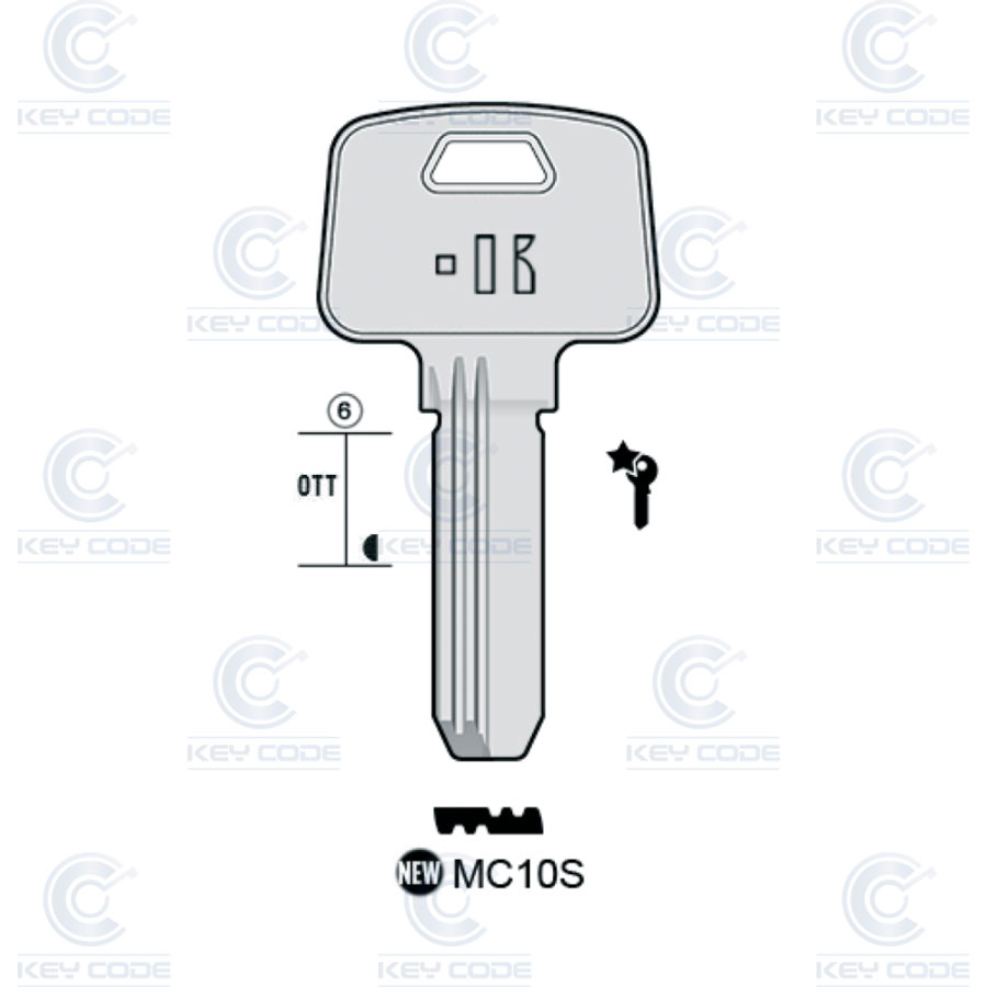 LLAVE KEYLINE MC10S (MC10R, MCM-10) | Key-code