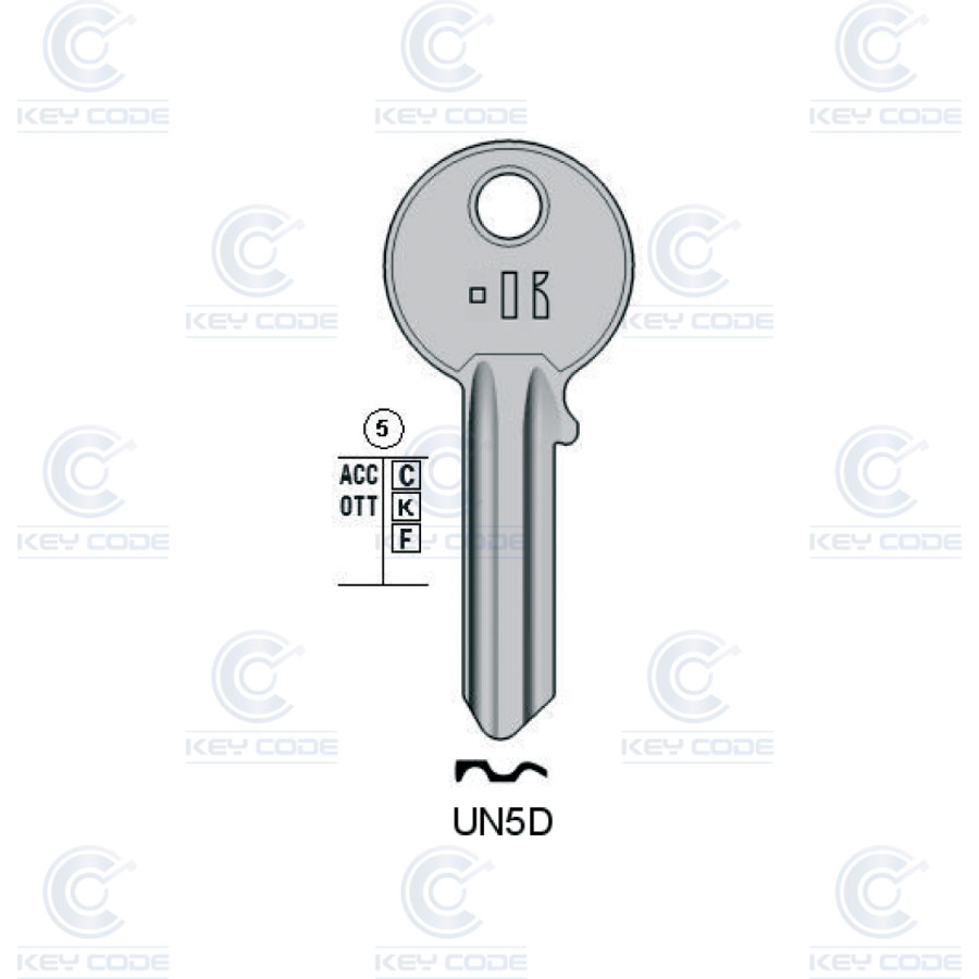 LLAVE UNIVERSAL KEYLINE UN5D (UL050, U-5D) - COLOR AMARILLO | Key-code