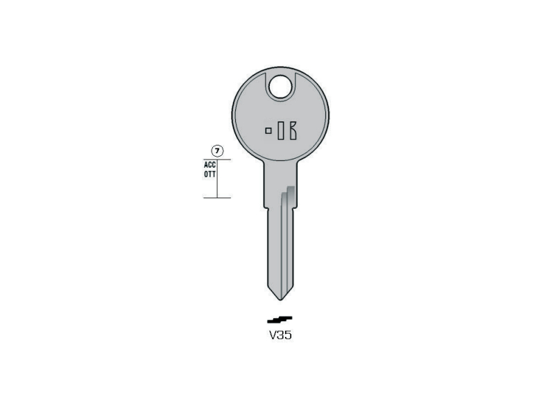 KEYLINE KEY TOYOTA HUF V35 (HU49, VO-2) | Key-code